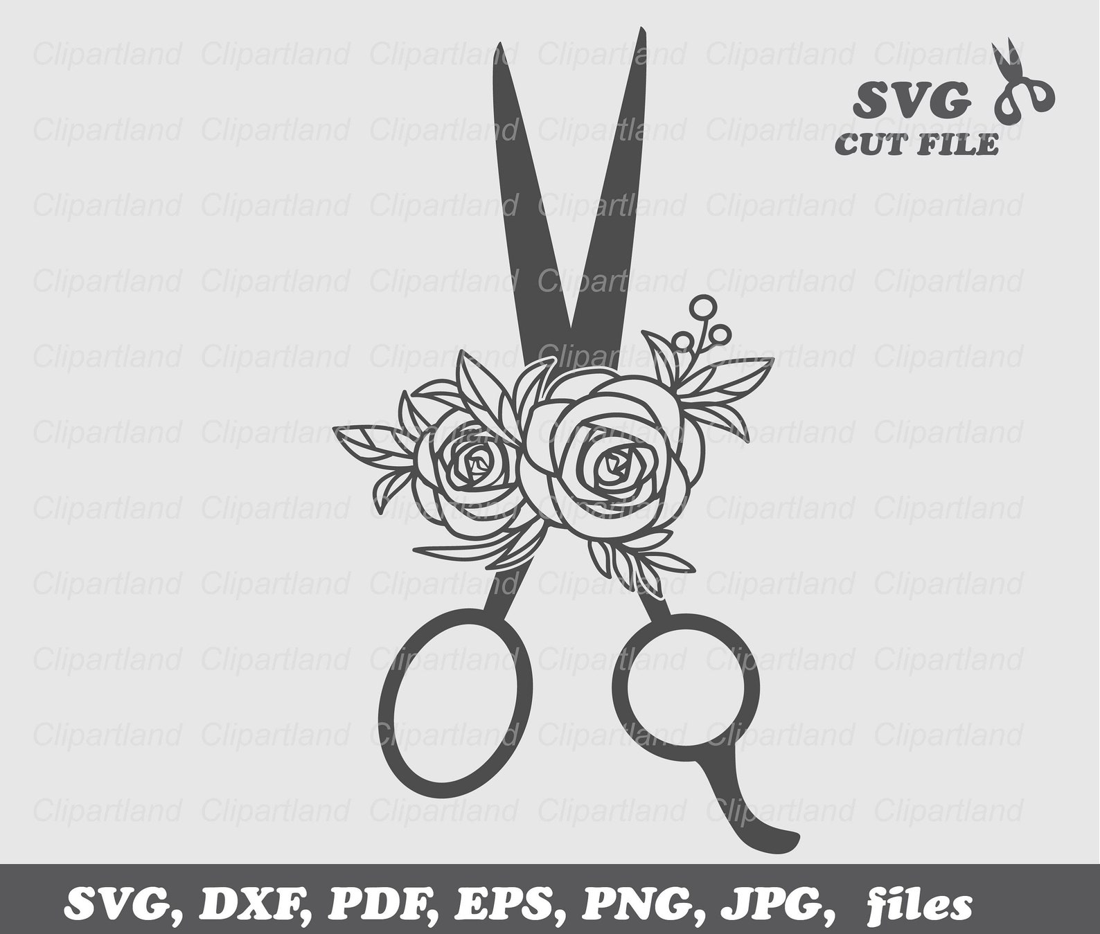 INSTANT Download. Floral Scissors Svg Cut File and Clip Art. - Etsy