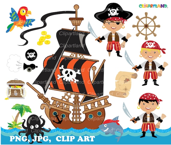 INSTANT DOWNLOAD. Pirates Clip Art Set. P_26. Personal and | Etsy