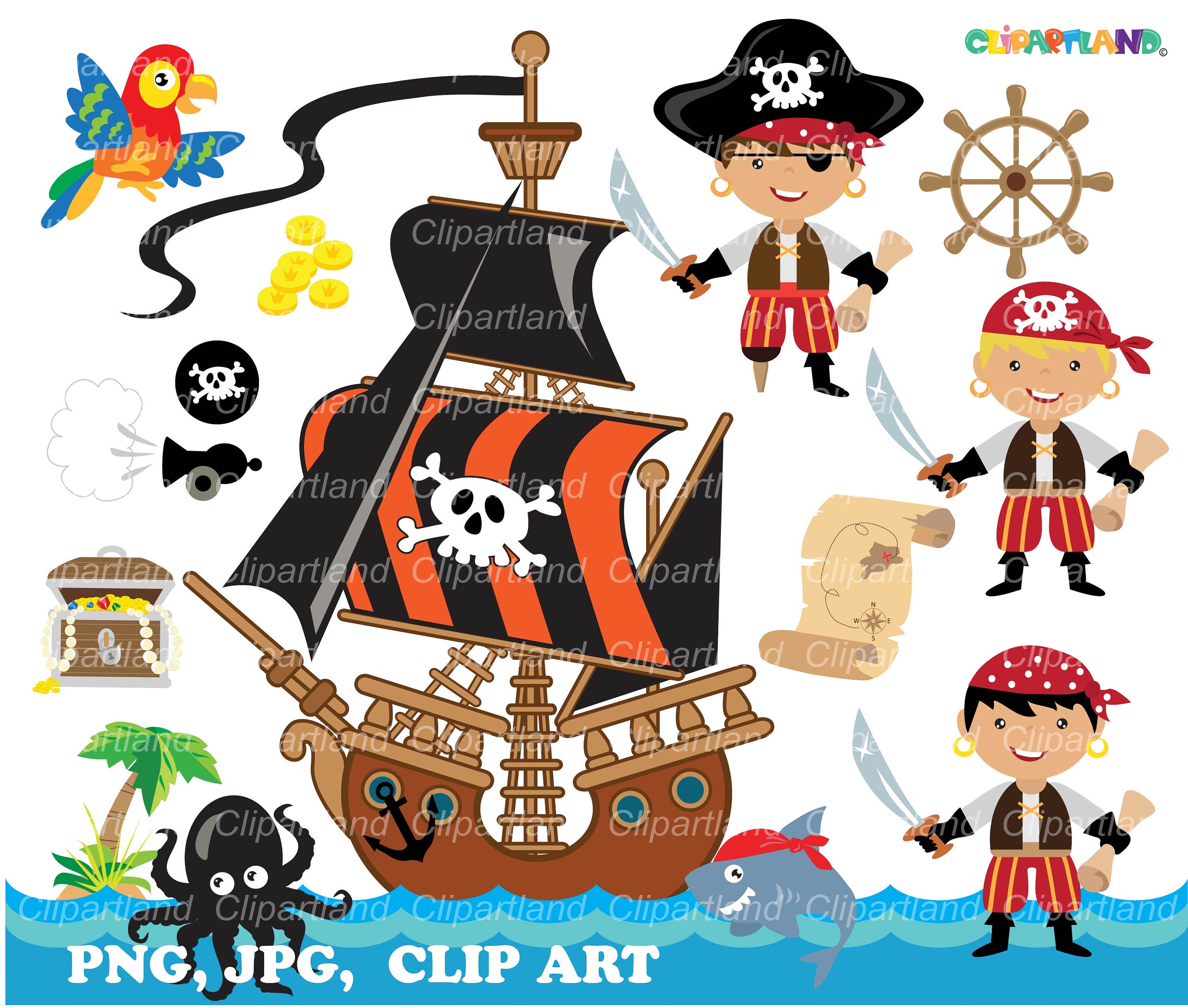 INSTANT DOWNLOAD. Pirates Clip Art Set. P_26. Personal and - Etsy