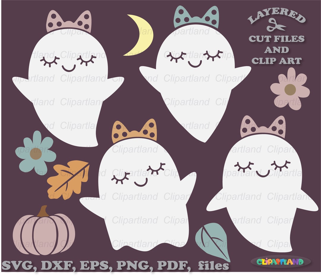 INSTANT Download. Cute Girly Halloween Ghost With the Pumpkin Svg Cut ...