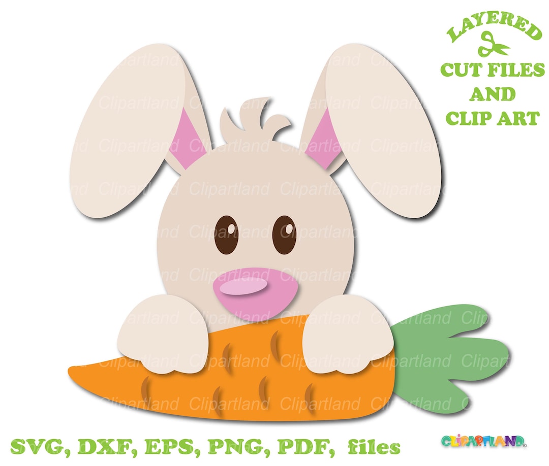 INSTANT Download. Cute Easter Bunny Face Cut Files and Clip Art ...