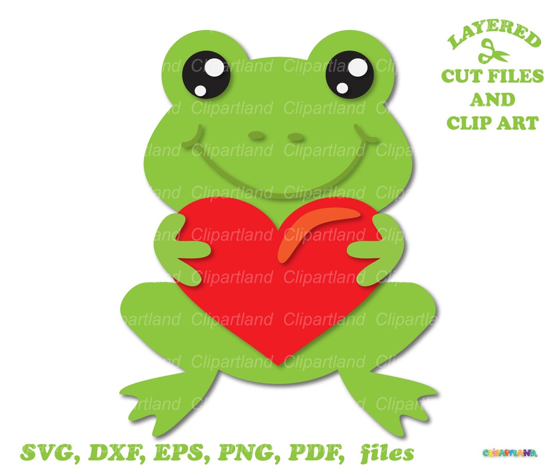 INSTANT Download. Cute Little Valentine Day Frog Svg Cut File and Clip ...