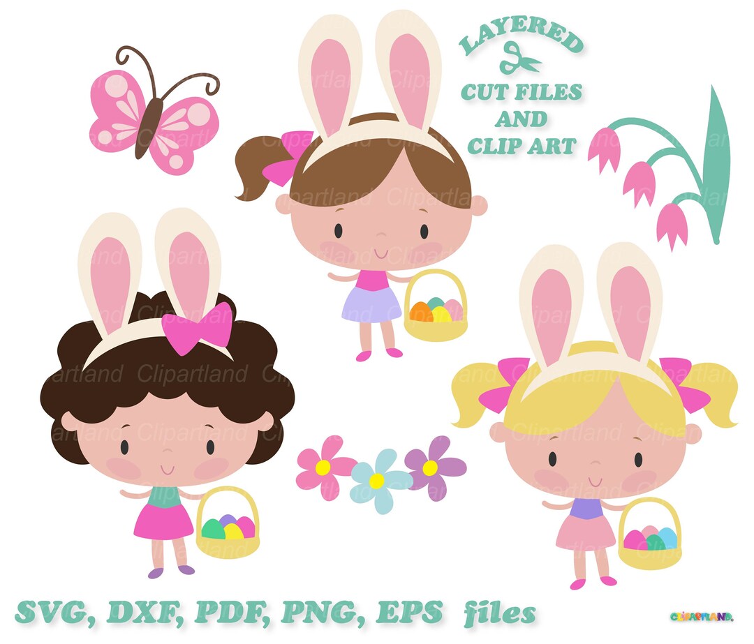 INSTANT Download. Cute Easter Girl Svg Cut Files. Egg Hunt Game ...