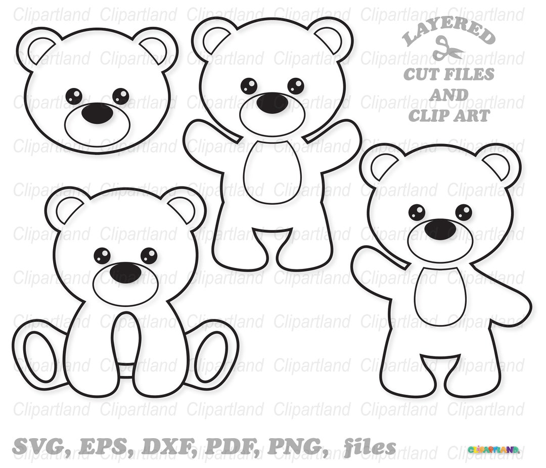 INSTANT Download. Cute Teddy Bear Bundle Svg, Dxf Cut Files and Clip ...