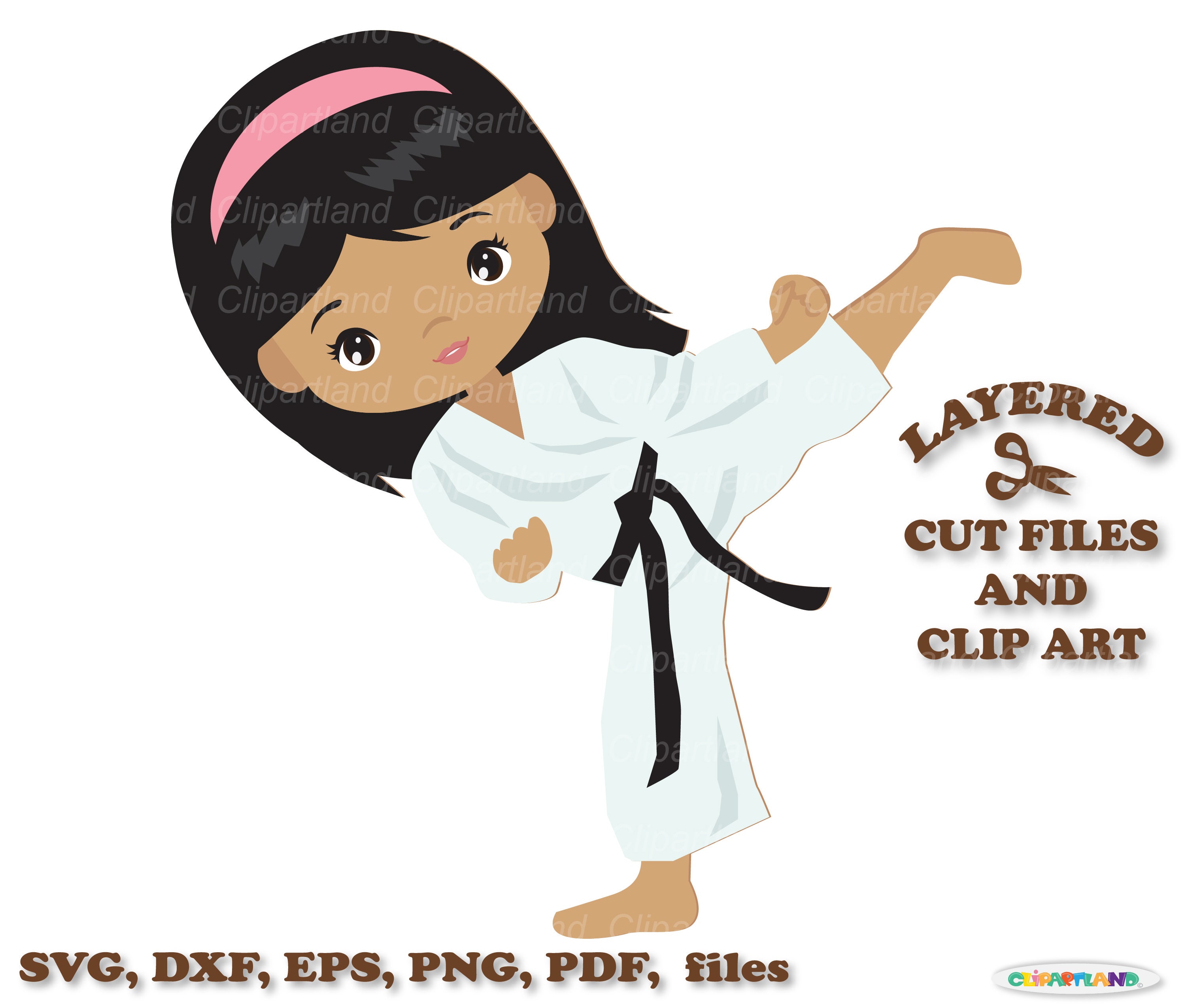 INSTANT Download. Karate Girl Svg Cut Files and Clip Art. Personal and ...