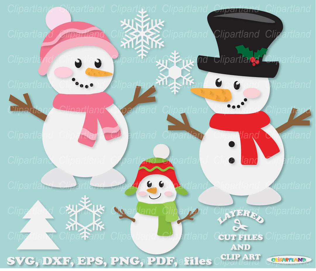 INSTANT Download. Snowman Family Cut Files and Clip Art. Personal and ...