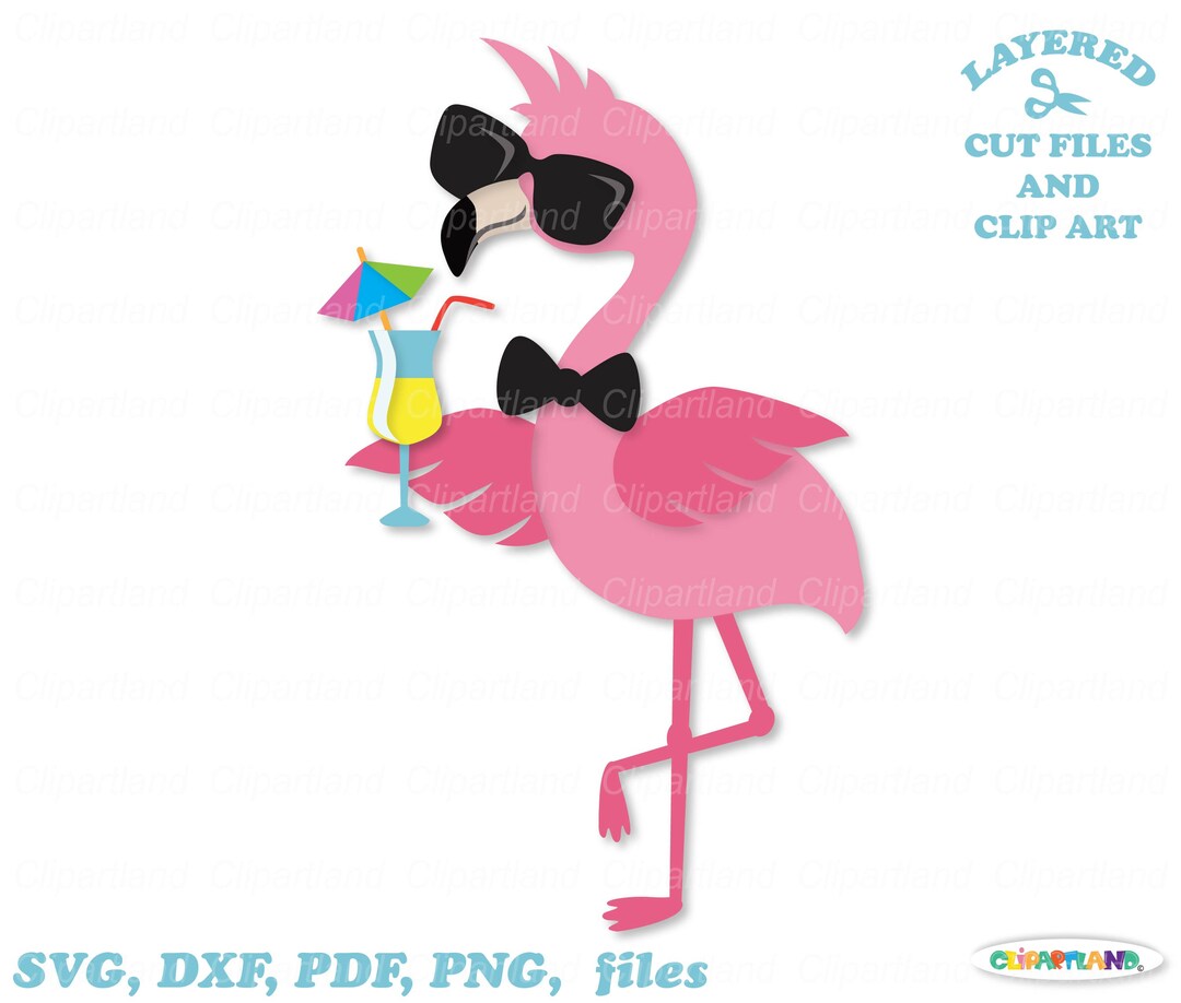 INSTANT Download. Cute Flamingo Cut Files and Clip Art. Commercial ...
