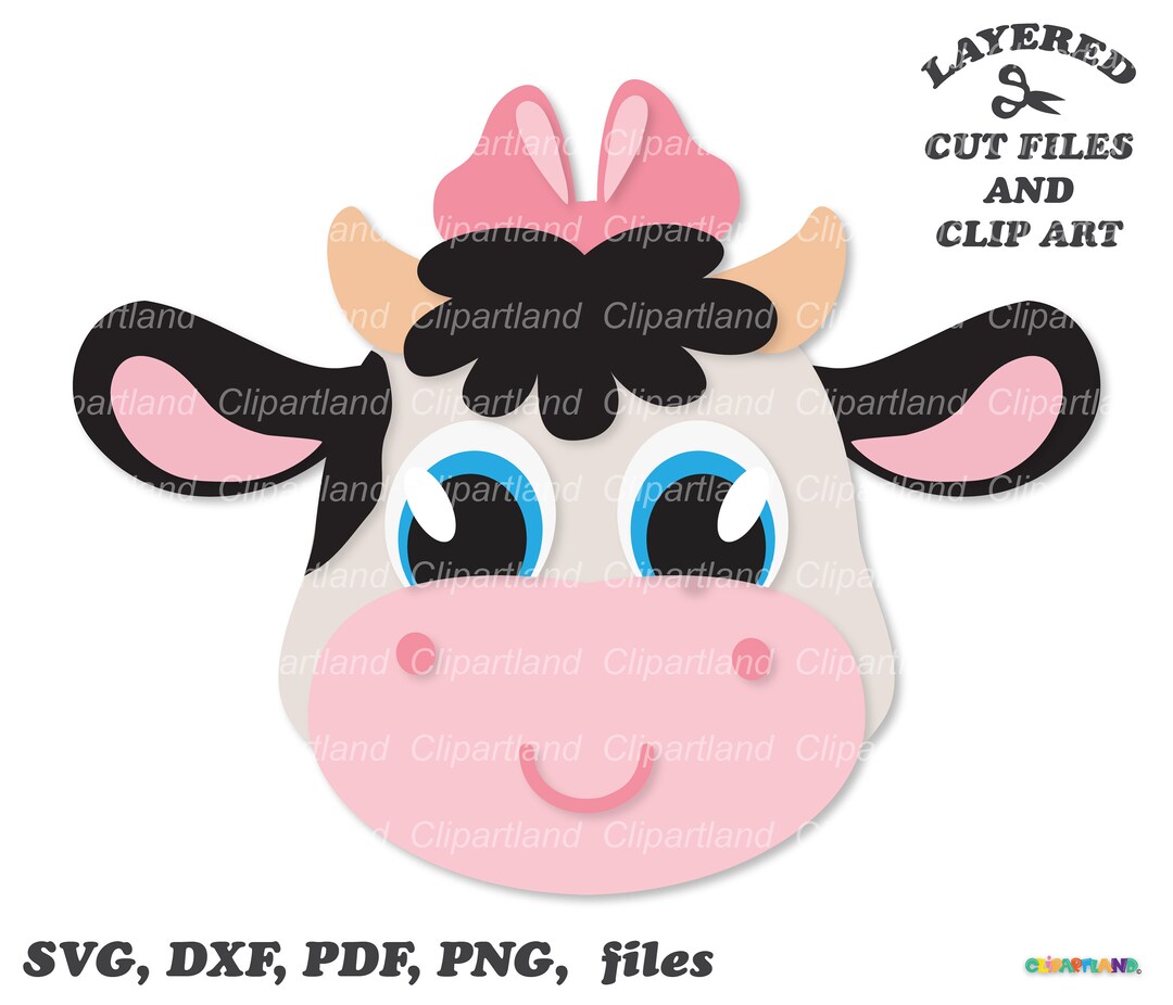 INSTANT Download. Cute Cow Face Svg Cut Files and Clip Art. Personal ...