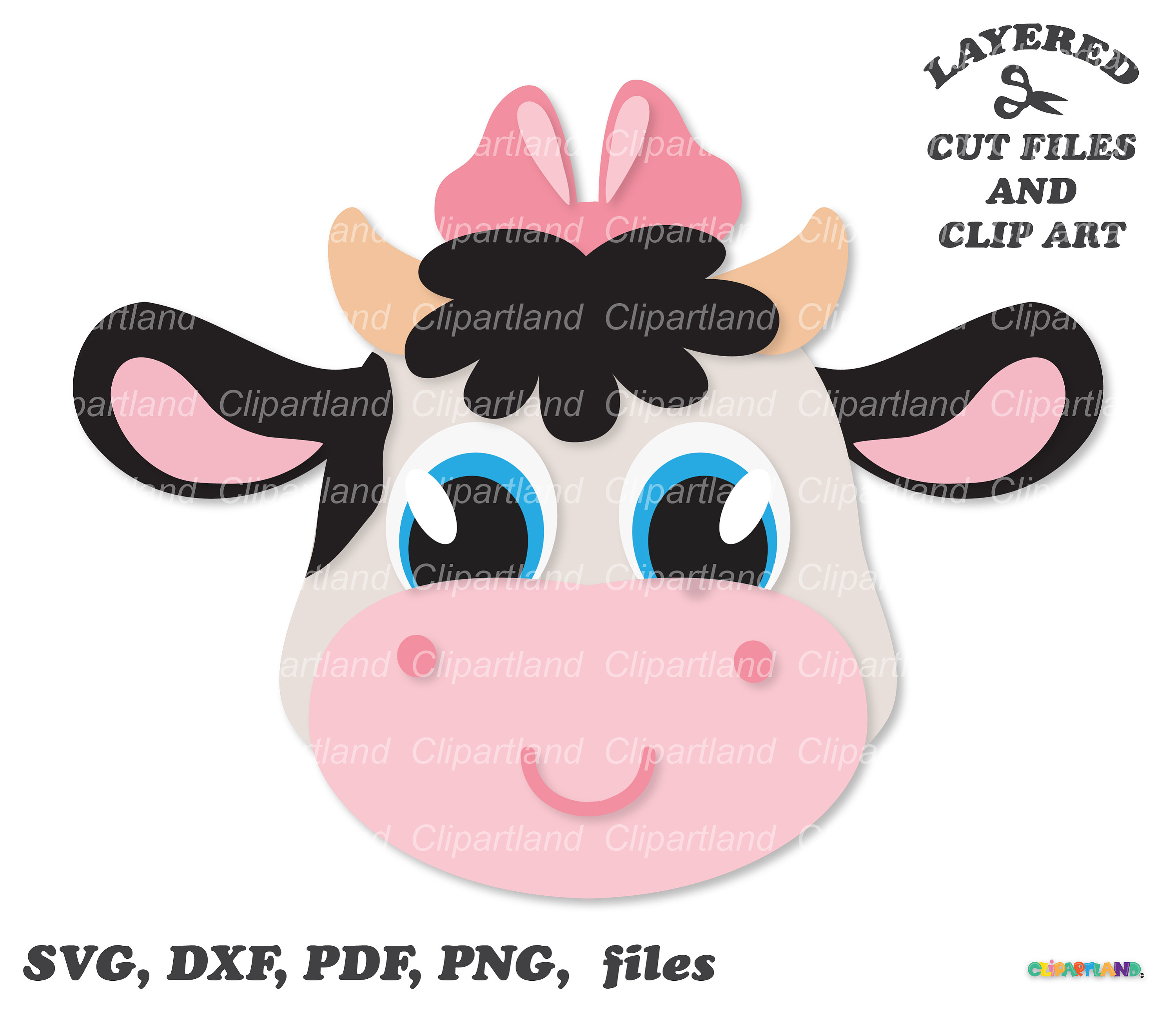 INSTANT Download. Cute Cow Face Svg Cut Files and Clip Art. - Etsy Canada
