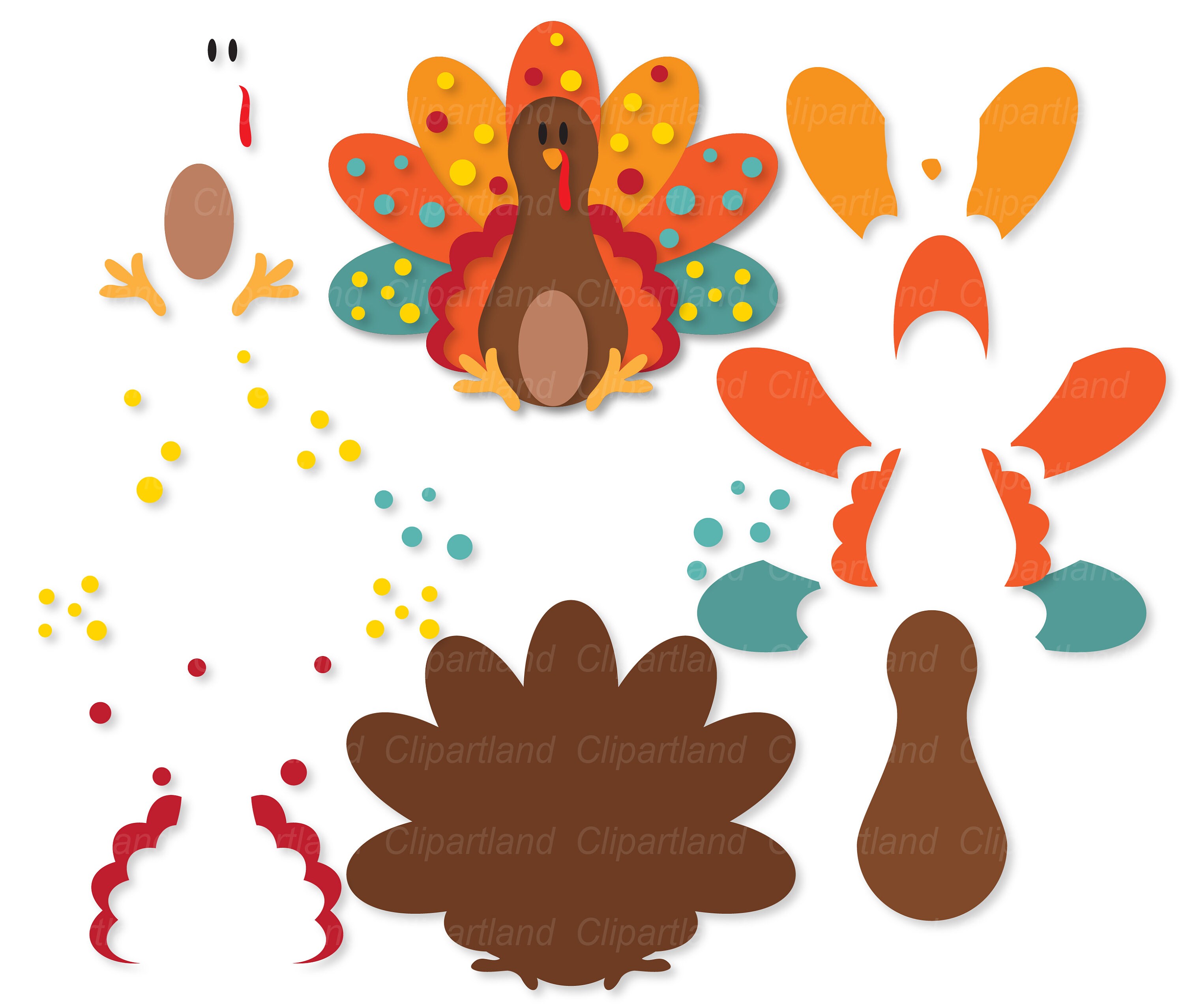 INSTANT Download. Cute Turkey Svg Cut File and Clip Art. Commercial ...