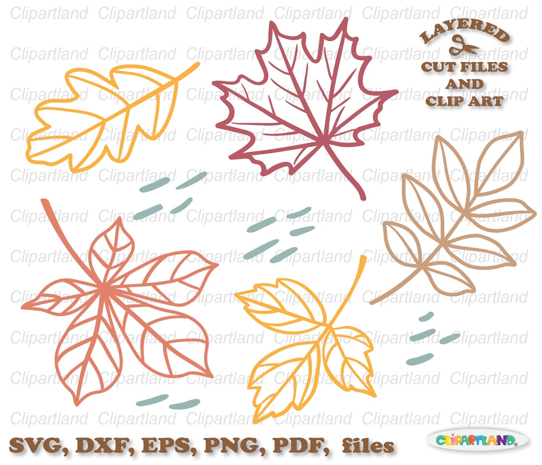 Fall Leaves SVG Bundle | Autumn Clipart, Cut Files (digital Download ...