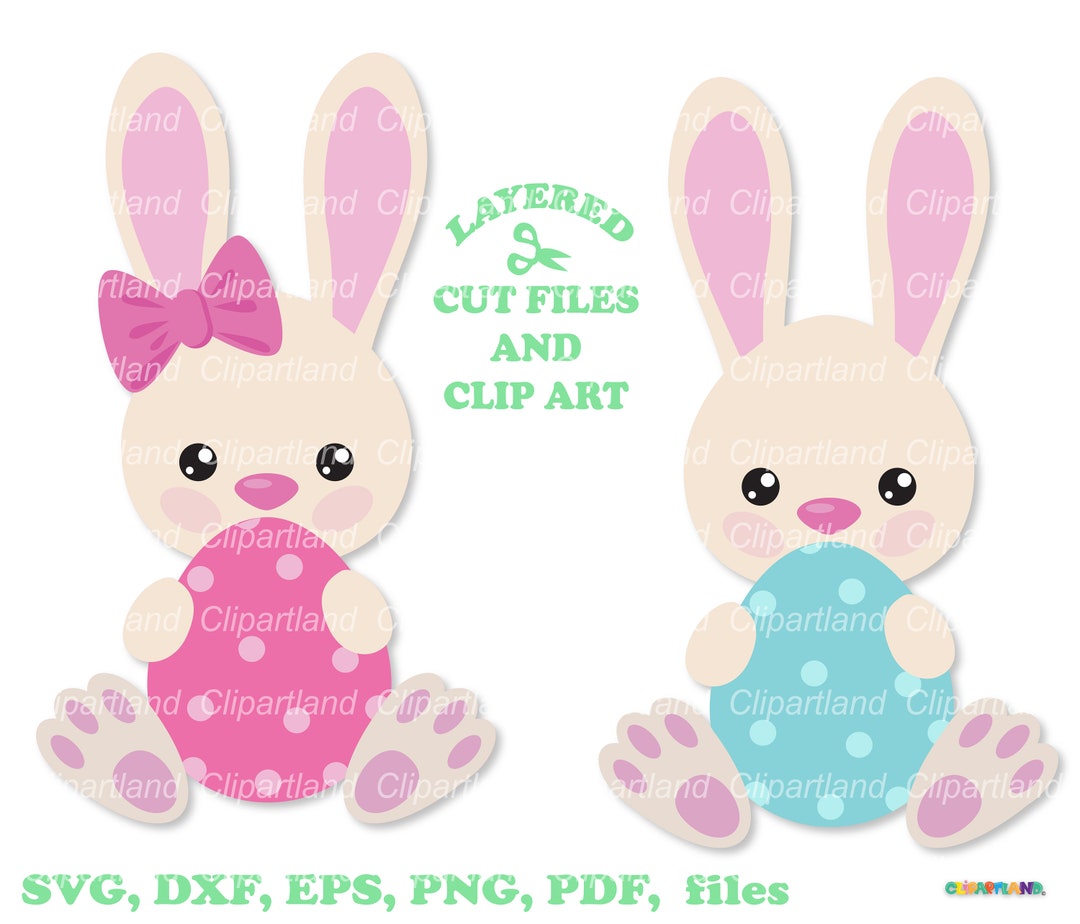 INSTANT Download. Easter Bunny Svg Cut File and Clip Art. Commercial ...