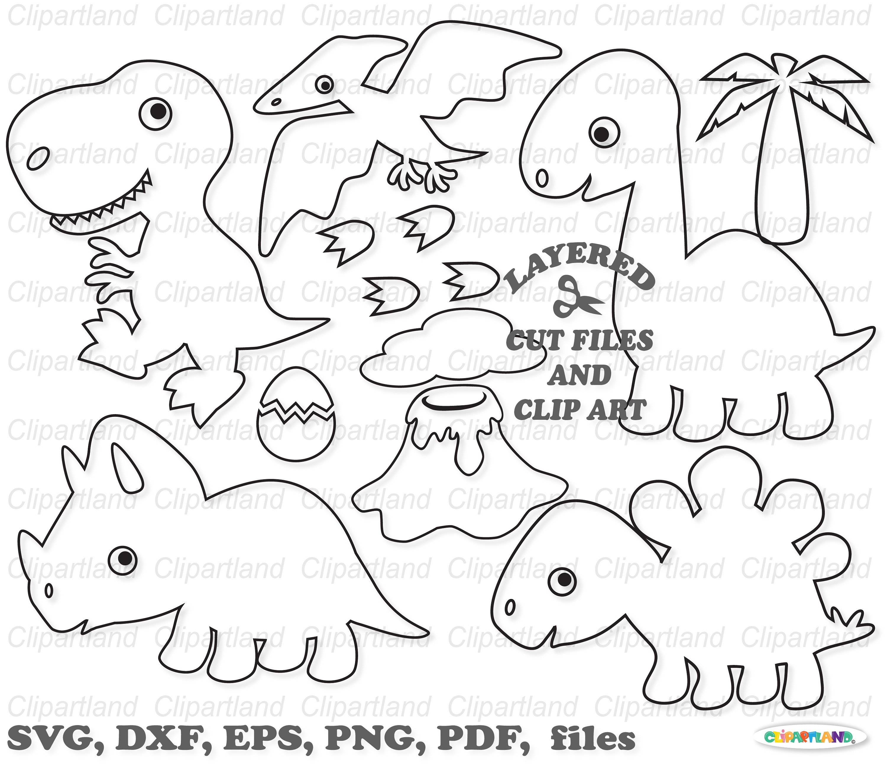 Baby Dinosaur Clip Art Black And White