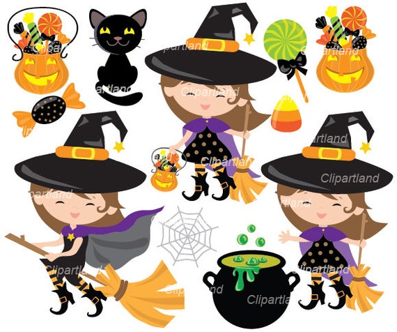 INSTANT Download. Halloween Witch Clip Art. Ch_28. Personal | Etsy