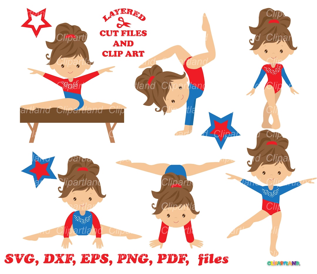 Gymnast Girl Clipart (svg, Pdf, Png, Dxf, Eps) (digital Download) - Etsy
