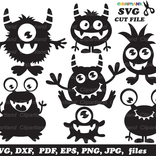 INSTANT Download. Funny Monsters Svg Cut Files. Monster Clip - Etsy