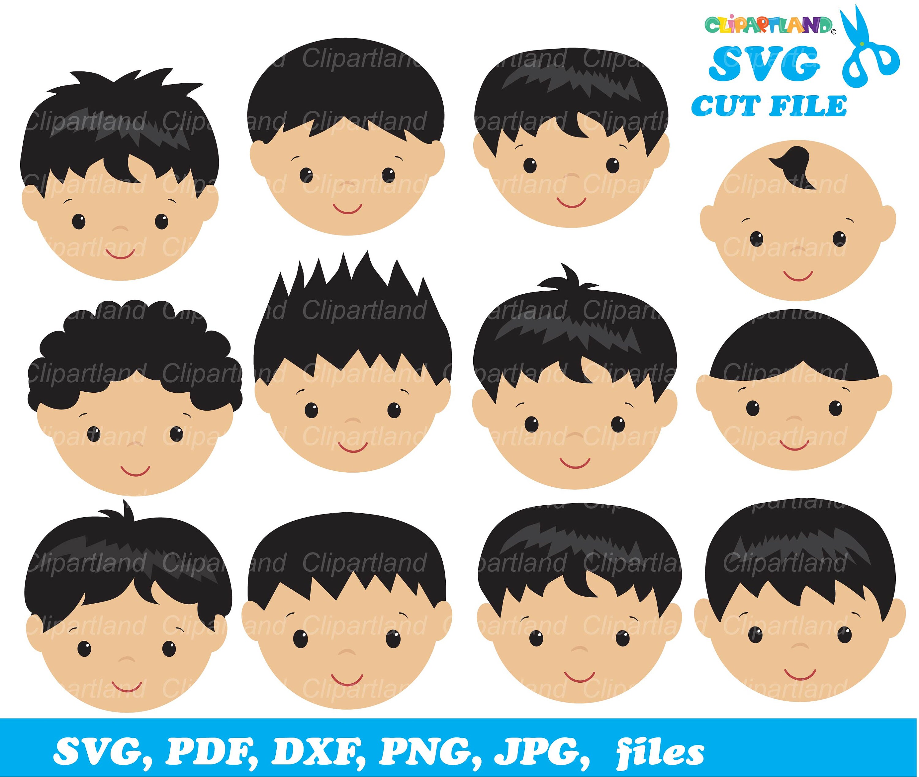 INSTANT Download. Boy Face Svg Cut Files and Clip Art. Bf_1. - Etsy Canada