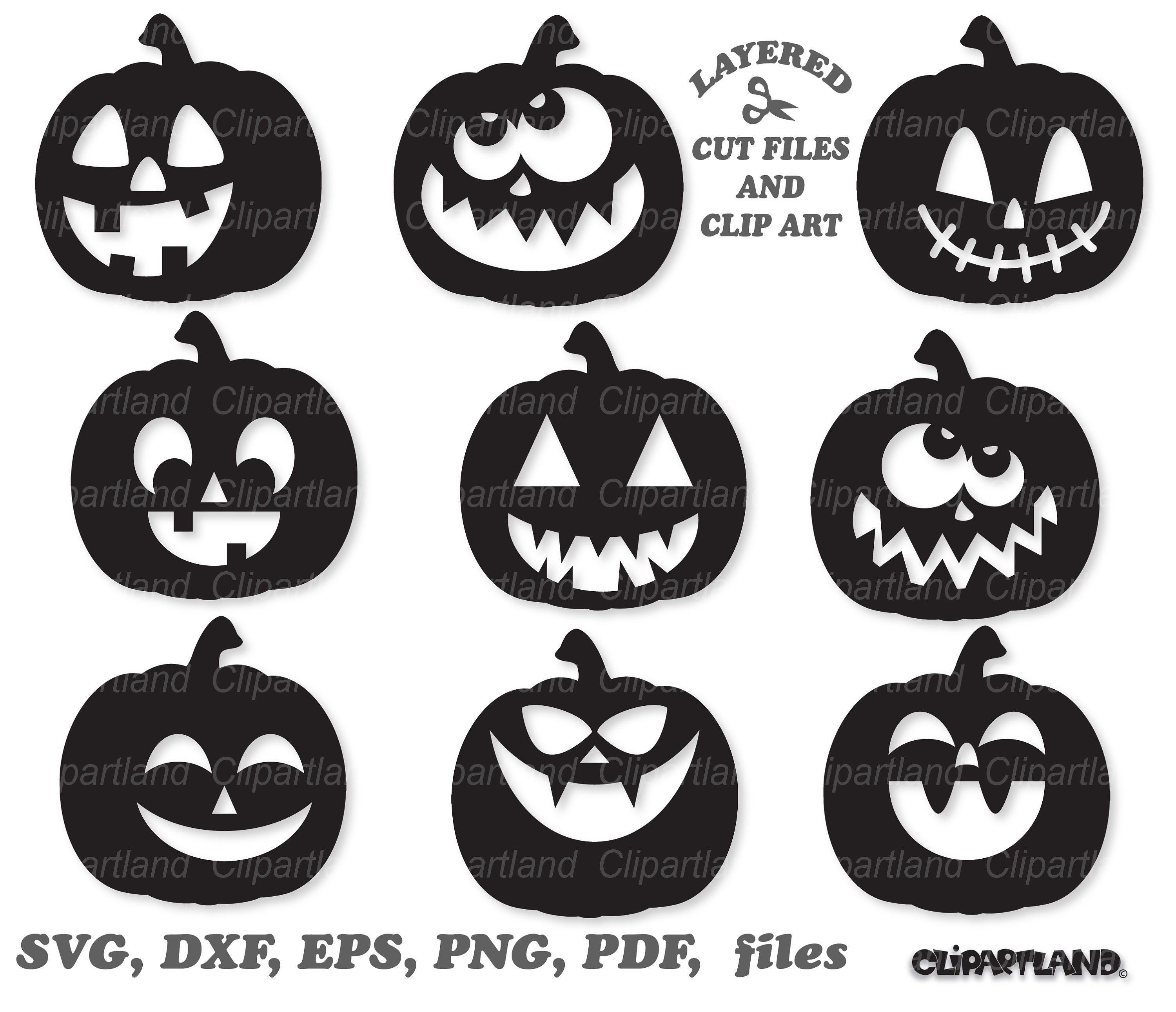 Pumpkin Faces Clip Art