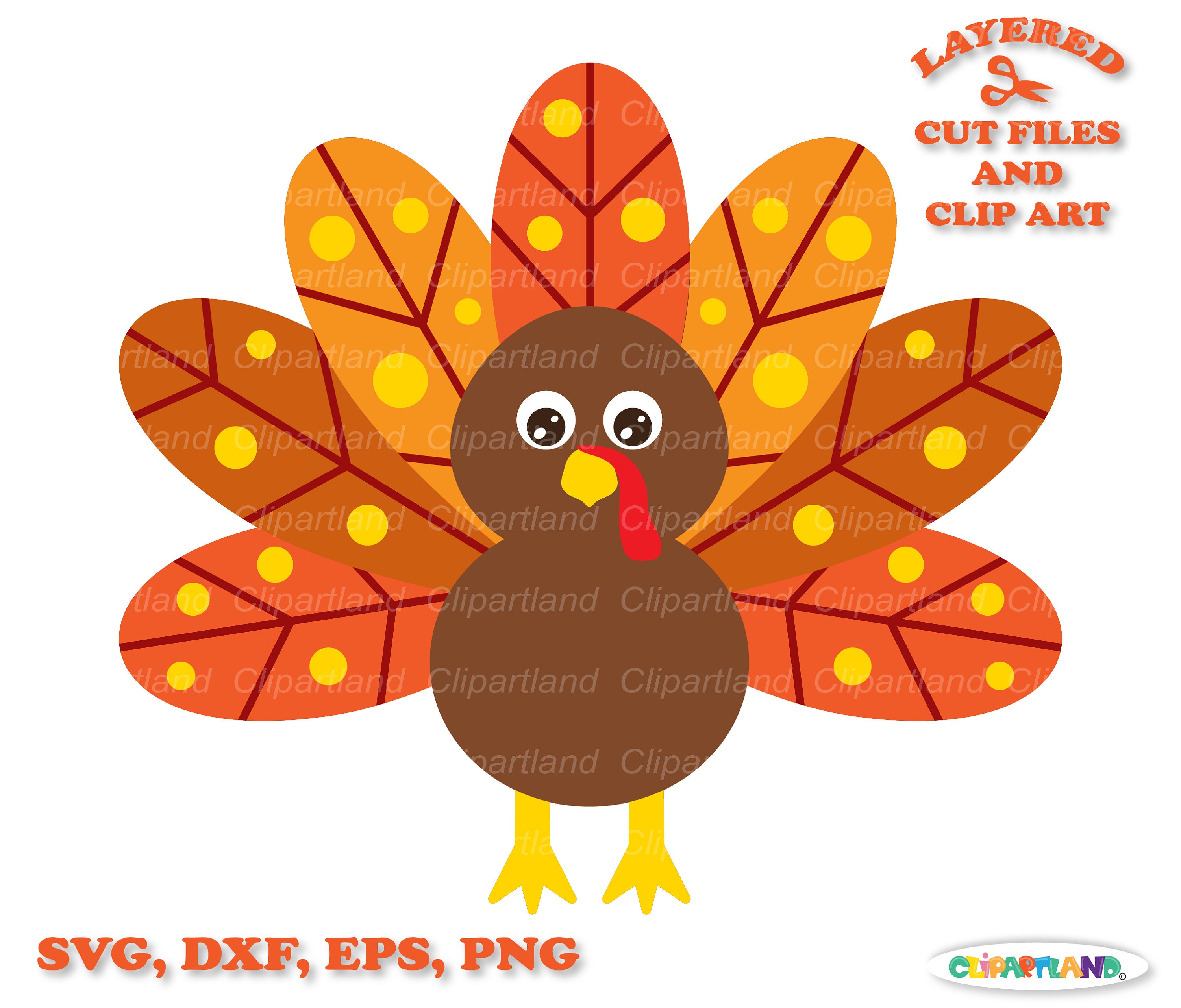 INSTANT Download. Cute Turkey Svg Cut File and Clip Art. - Etsy