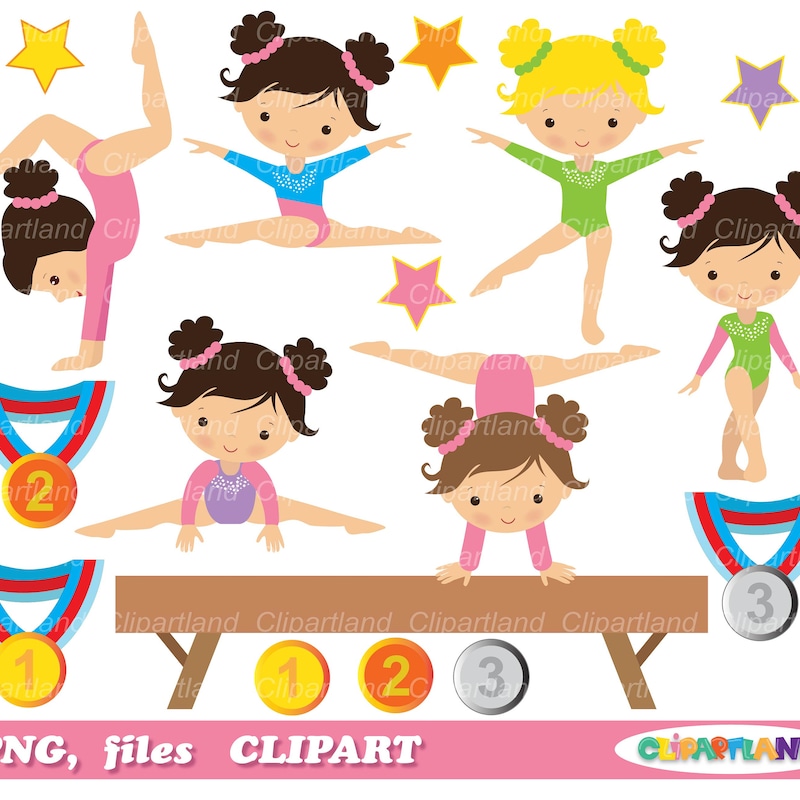 Gymnastics Clipart - Etsy UK