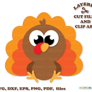 INSTANT Download. Thanksgiving. Cute Turkey Svg Cut Files and Clip Art ...
