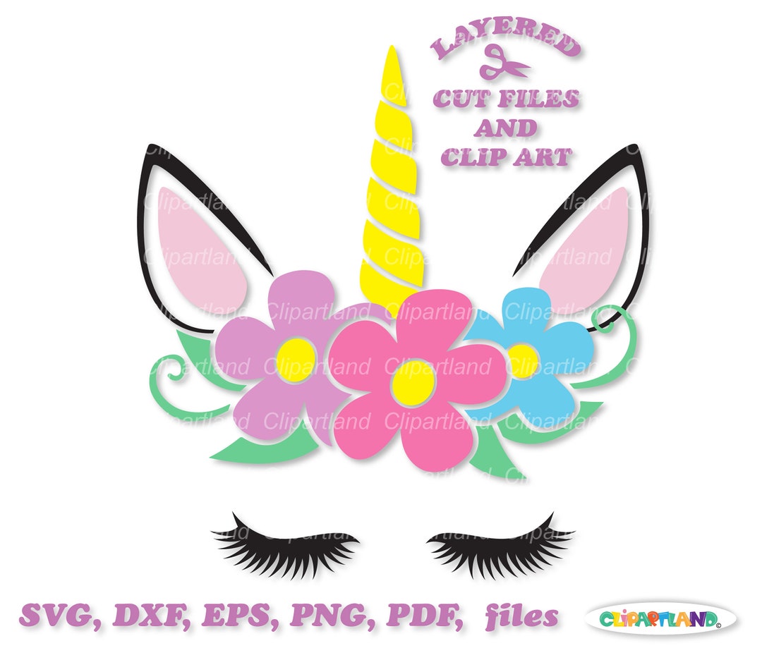 INSTANT Download.flower Unicorn Face Svg Cut File and Clip Art Files ...