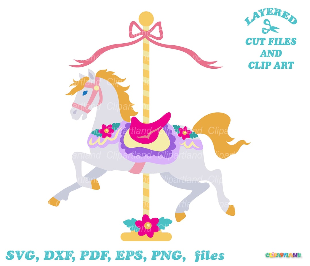 INSTANT Download. Cute Carousel Horse Girl Svg, Dxf Cut Files and Clip ...