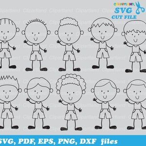 INSTANT Download. Stick Figure Boy Svg Cut Files and Clip Art. | Etsy