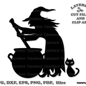 INSTANT Download. Halloween Witch Svg Cut File and Clip Art. W_2 ...