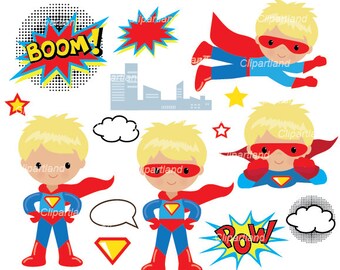 INSTANT Download. Superhero. Superhero Boy Clip Art. | Etsy