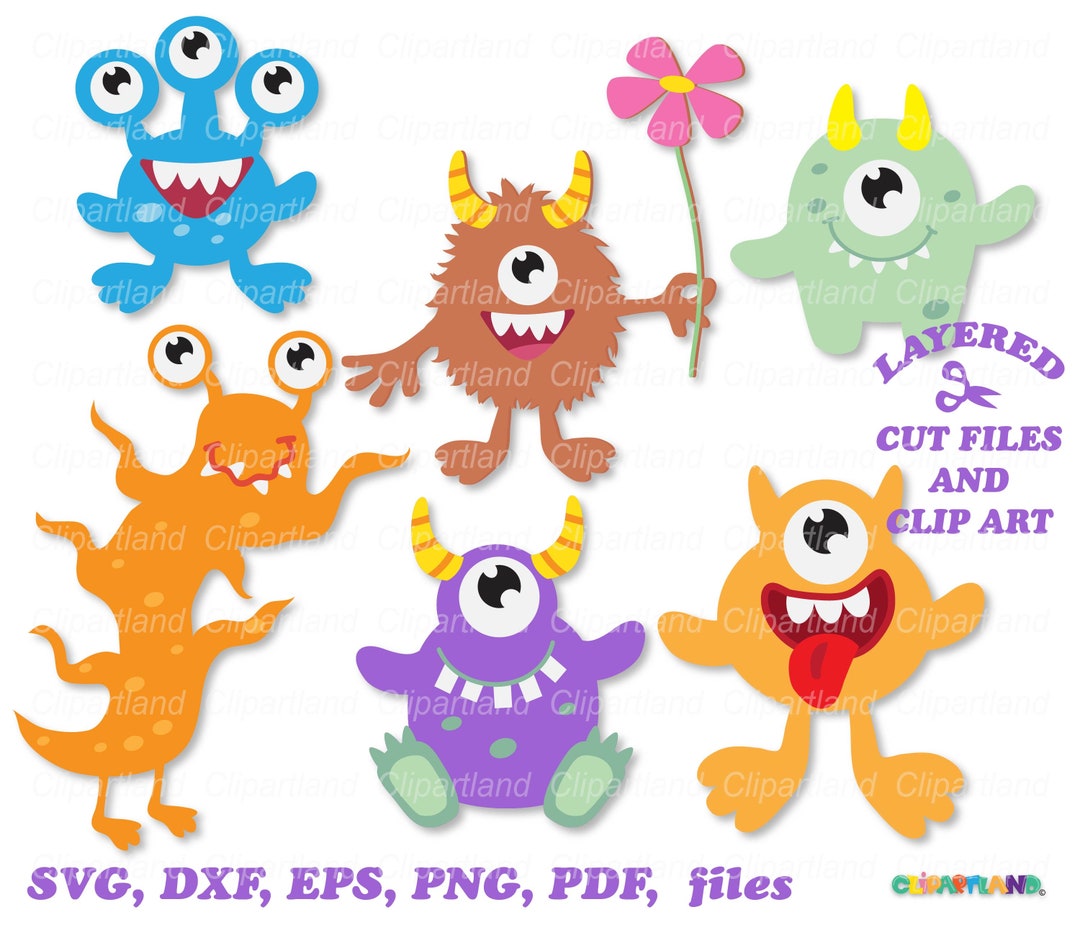 INSTANT Download. Cute Monsters Cut Files and Clip Art. Personal and ...