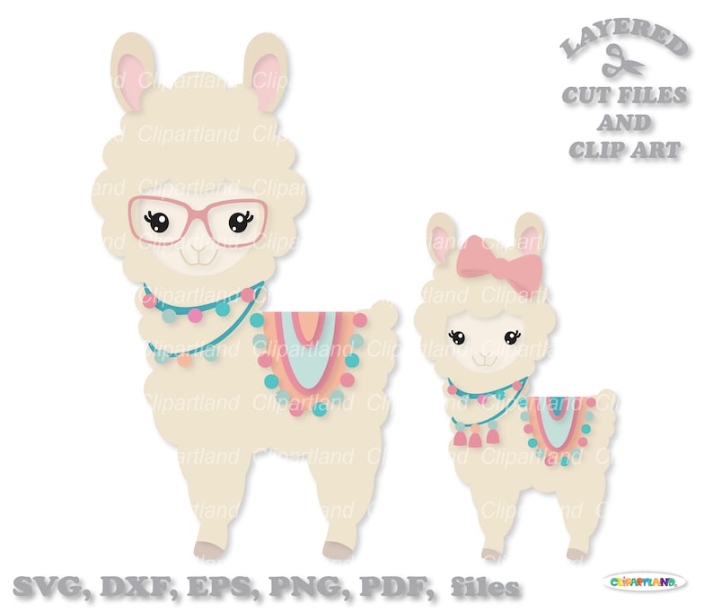 INSTANT Download. Cute Girly Llama Svg Cut Files and Clip Art. - Etsy