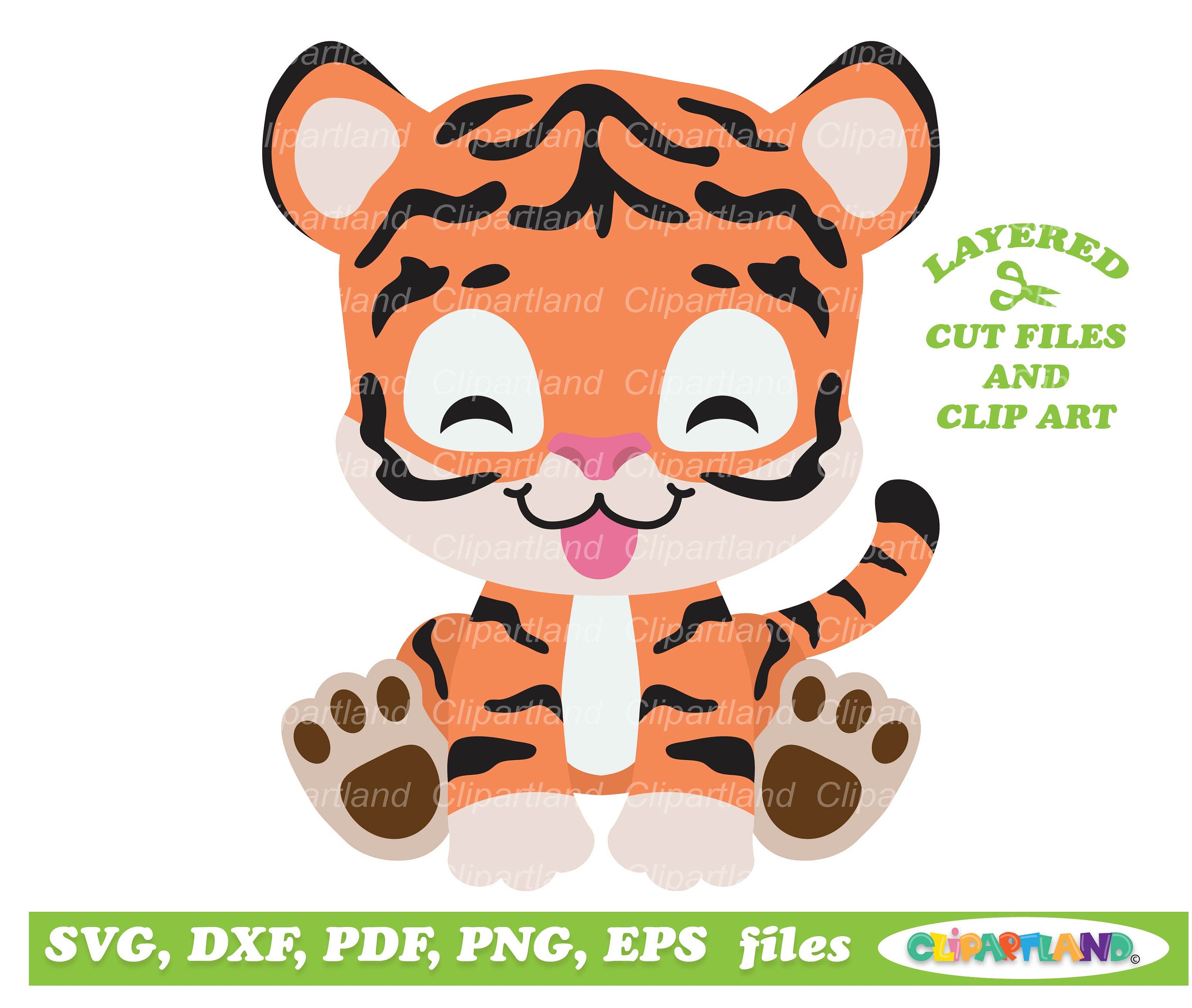 INSTANT Download. Cute Tiger Cub Svg Dxf Cut Files and Clip - Etsy Israel