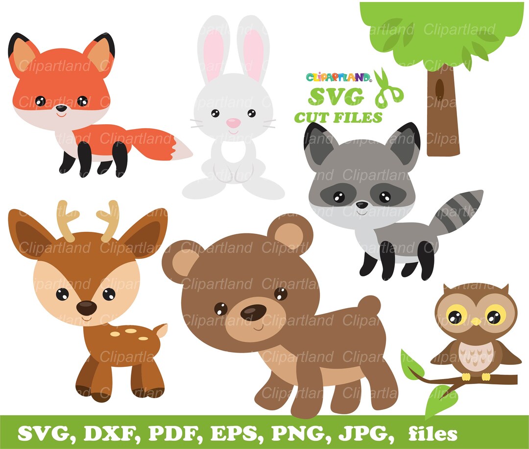 INSTANT Download. Forest Baby Animals Bundle Svg Cut Files and Clip Art ...