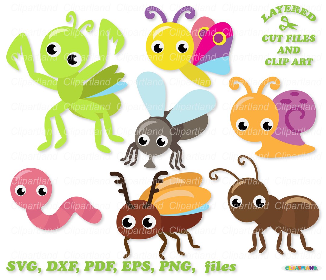 INSTANT Download. Cute Insects Bundle Cut Files and Clip Art ...