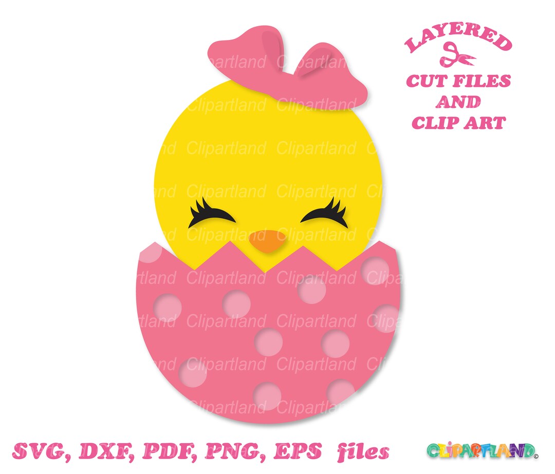 INSTANT Download. Cute Easter Chick Girl Cut File and Clip Art. C_10 ...