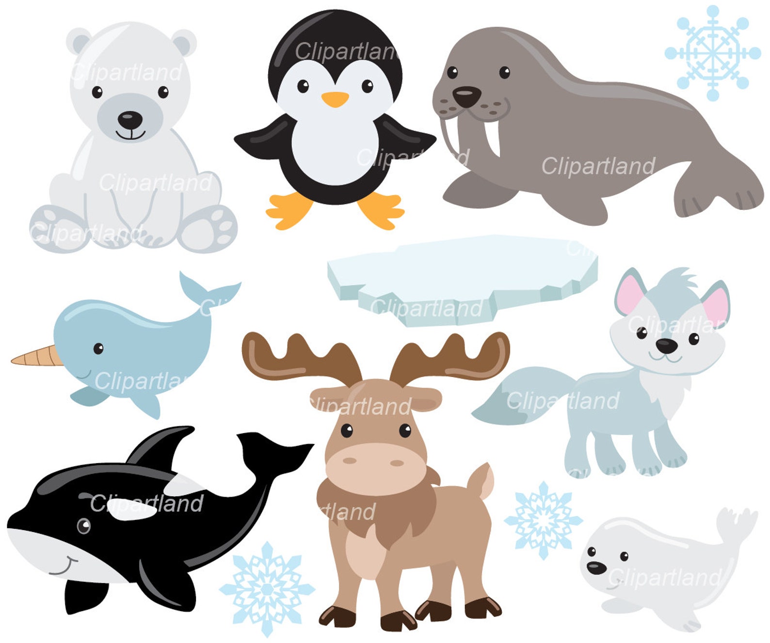 INSTANT Download. Arctic animals clip art. Caa_3. Personal and | Etsy