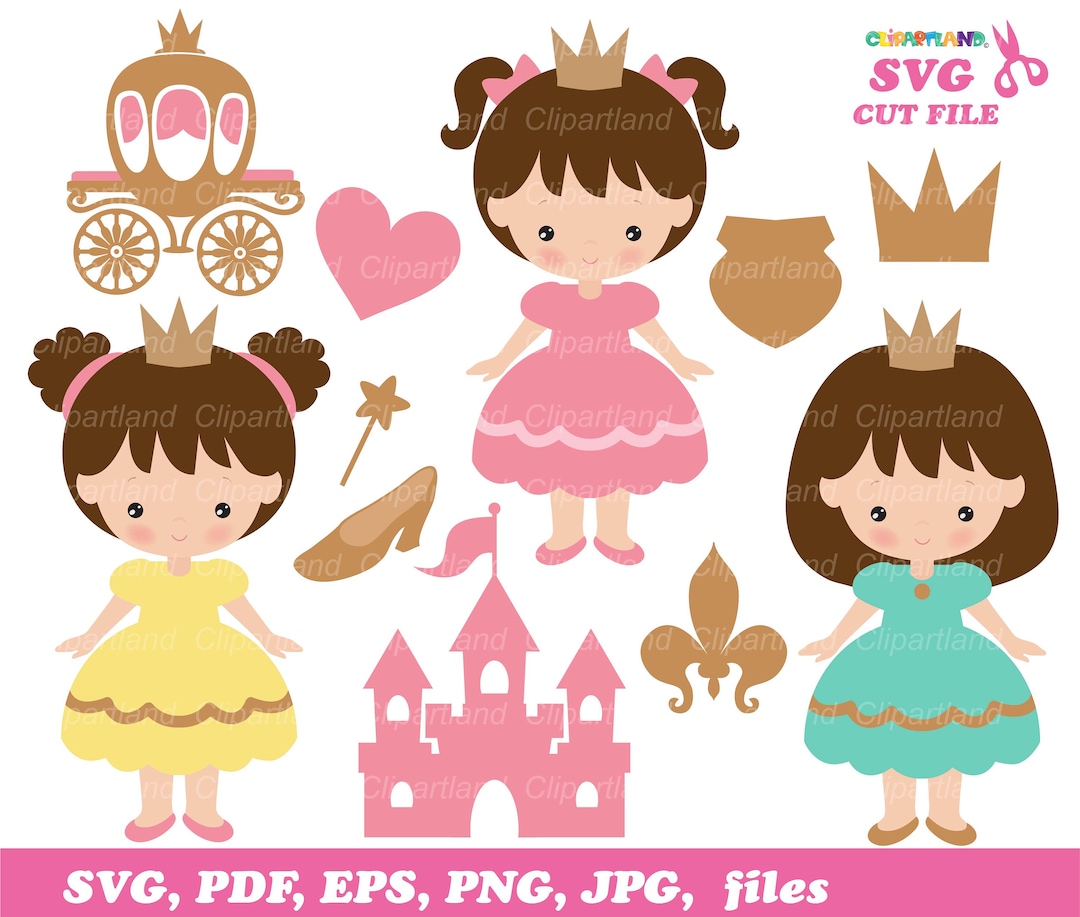 INSTANT Download. Cute Princess Svg Cut File and Clip Art. P_5 ...