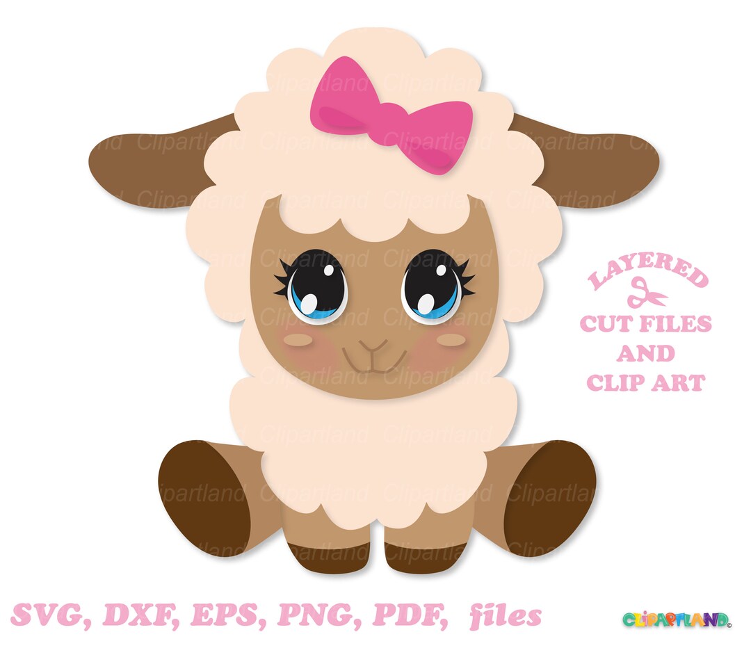 INSTANT Download. Cute Sheep Girl Cut File and Clip Art. Personal and ...
