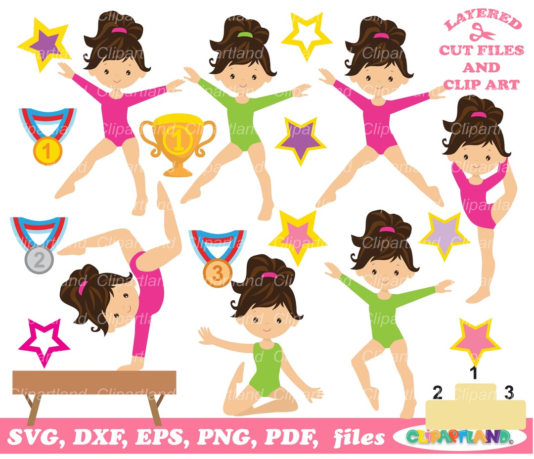 INSTANT Download. Commercial License is Included Gymnastics Girl Bundle ...