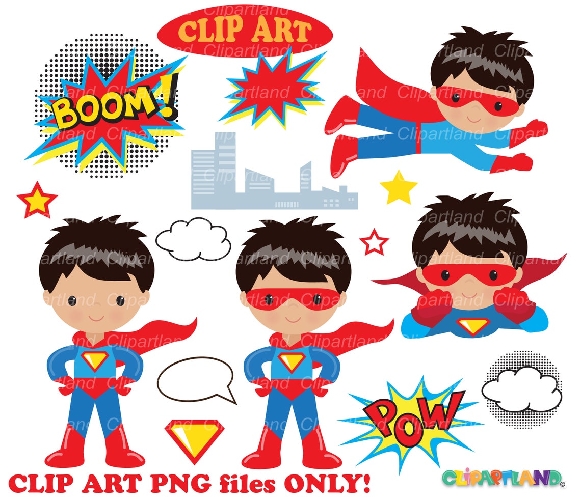 INSTANT Download. Superhero. Superhero Boy Clip Art. - Etsy