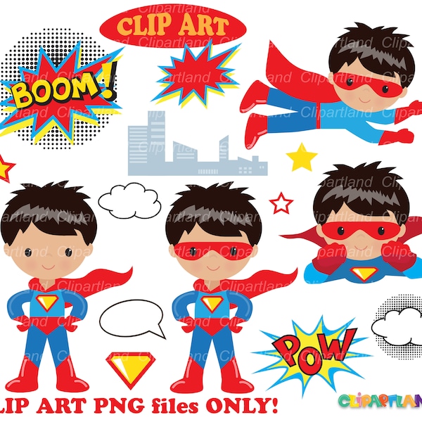Superhero Clip Art - Etsy