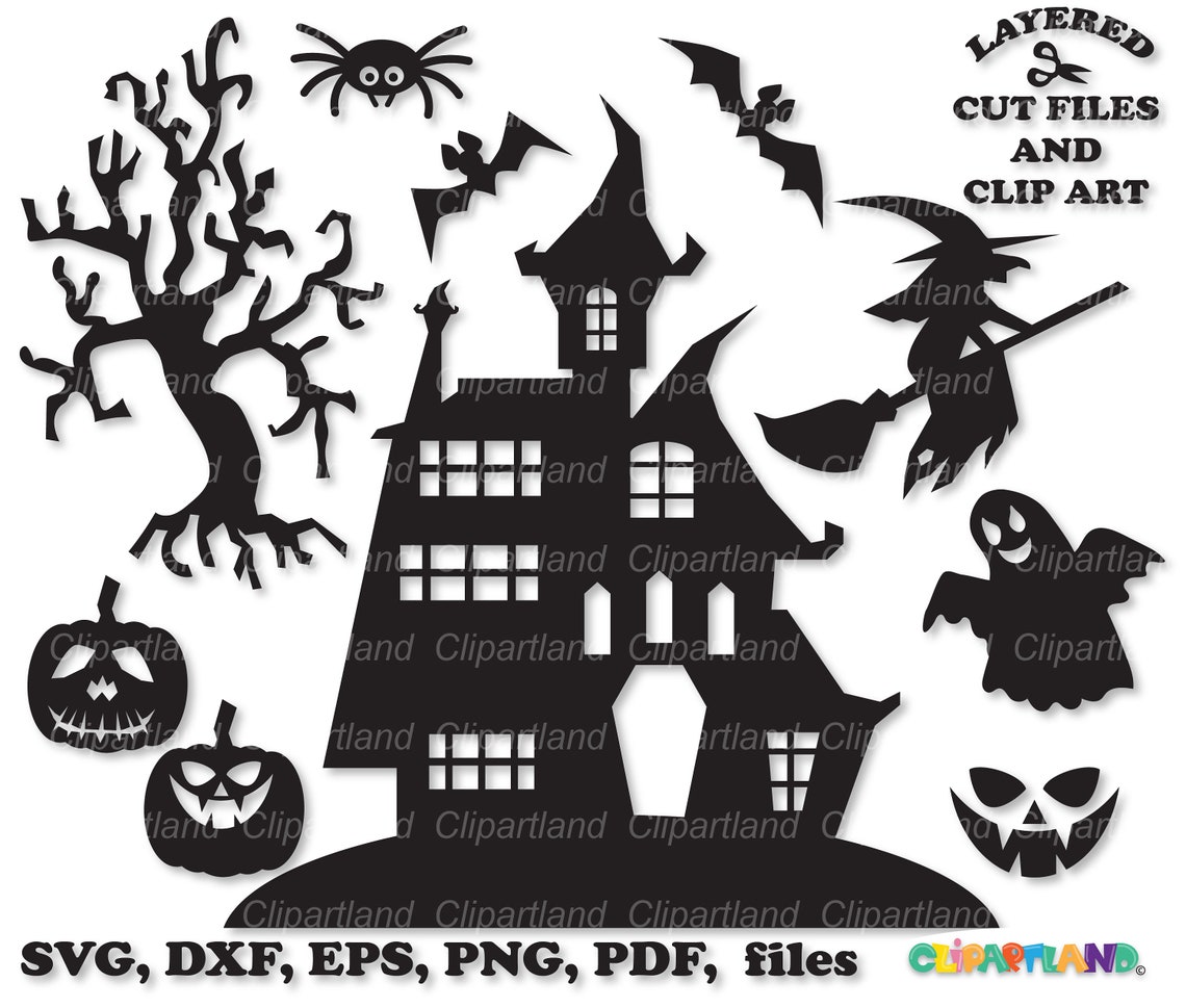 INSTANT Download. Cute Halloween Decoration Set Svg Cut File and Clip ...