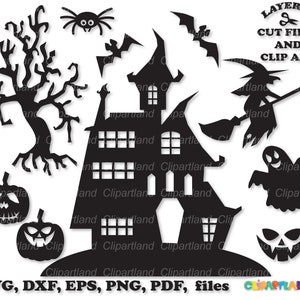 INSTANT Download. Cute Halloween Decoration Set Svg Cut File and Clip ...
