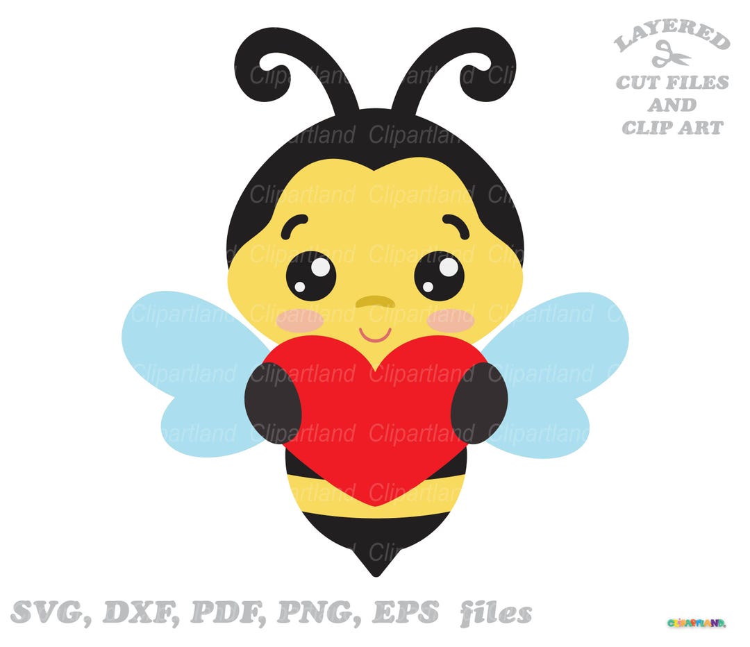 INSTANT Download. Cute Valentine Bee Svg Cut File and Clip Art ...