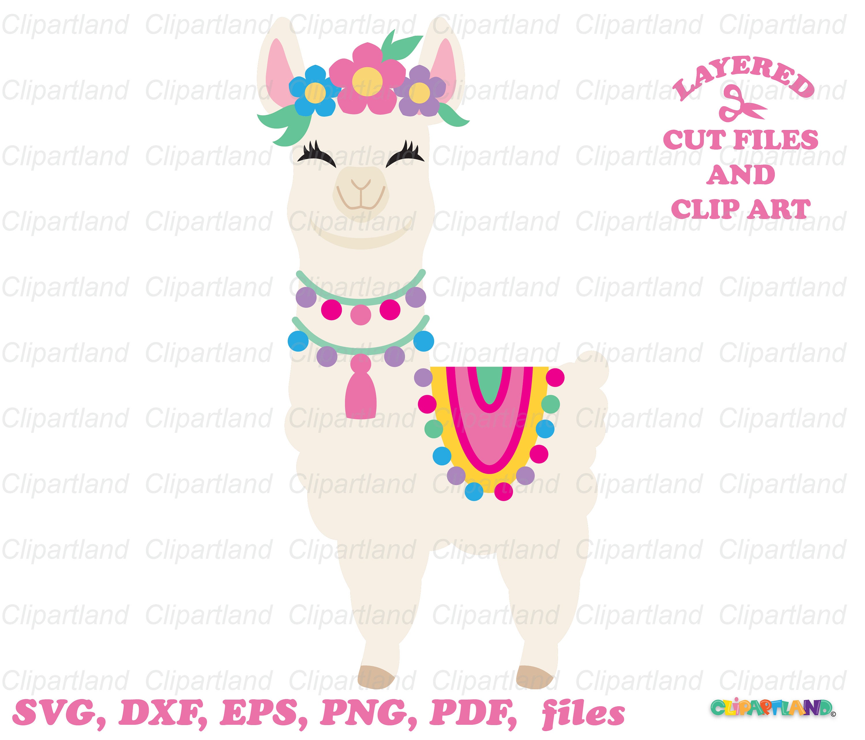 Cute Llama Clipart & Cut File: SVG, PNG, PDF (commercial Use) - Etsy