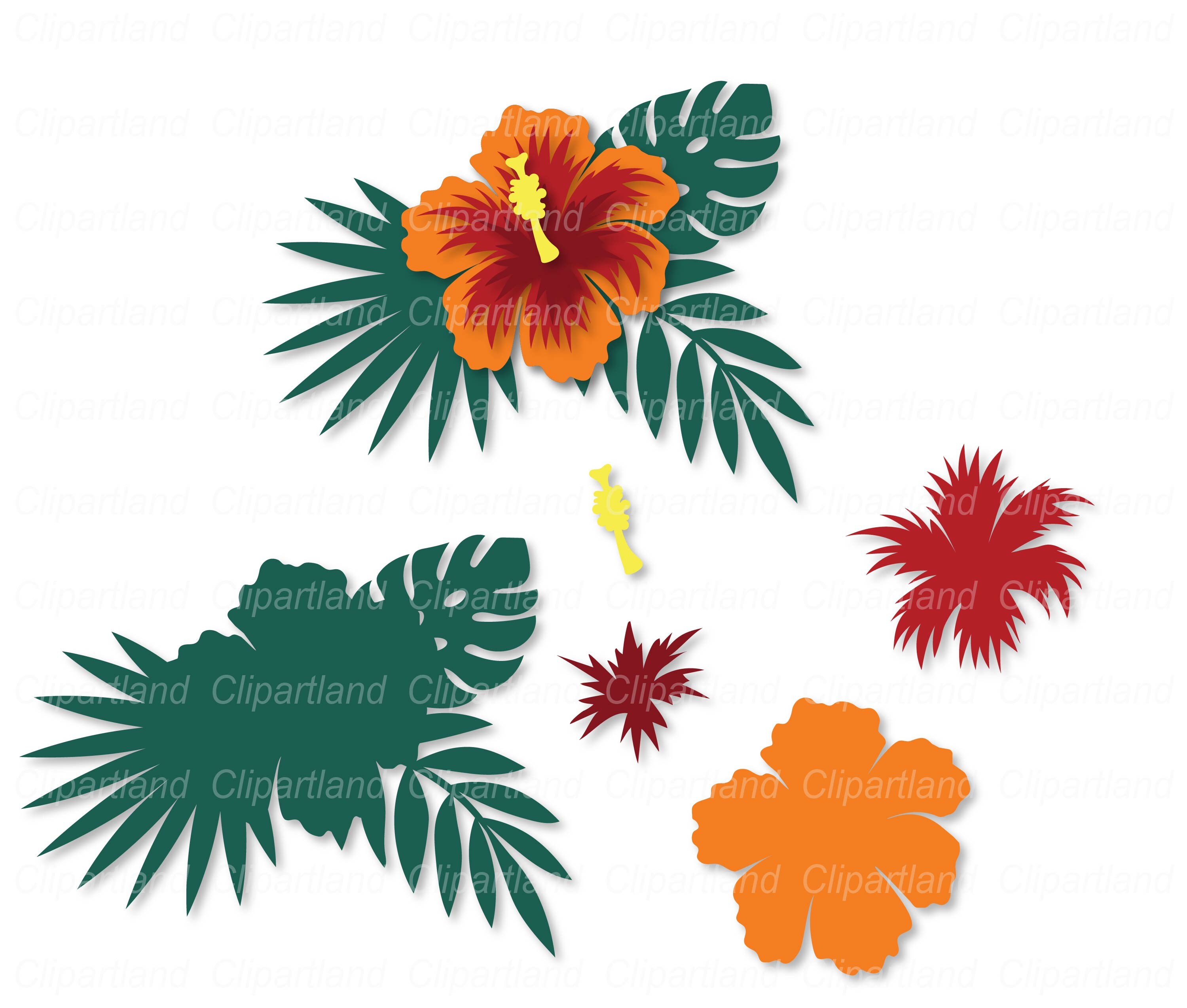 INSTANT Download. Hibiscus Flower Cut Files and Clip Art. Commercial ...
