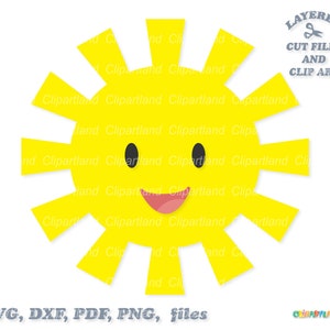 INSTANT Download. Cute Sun Cut File and Clip Art. Personal and ...
