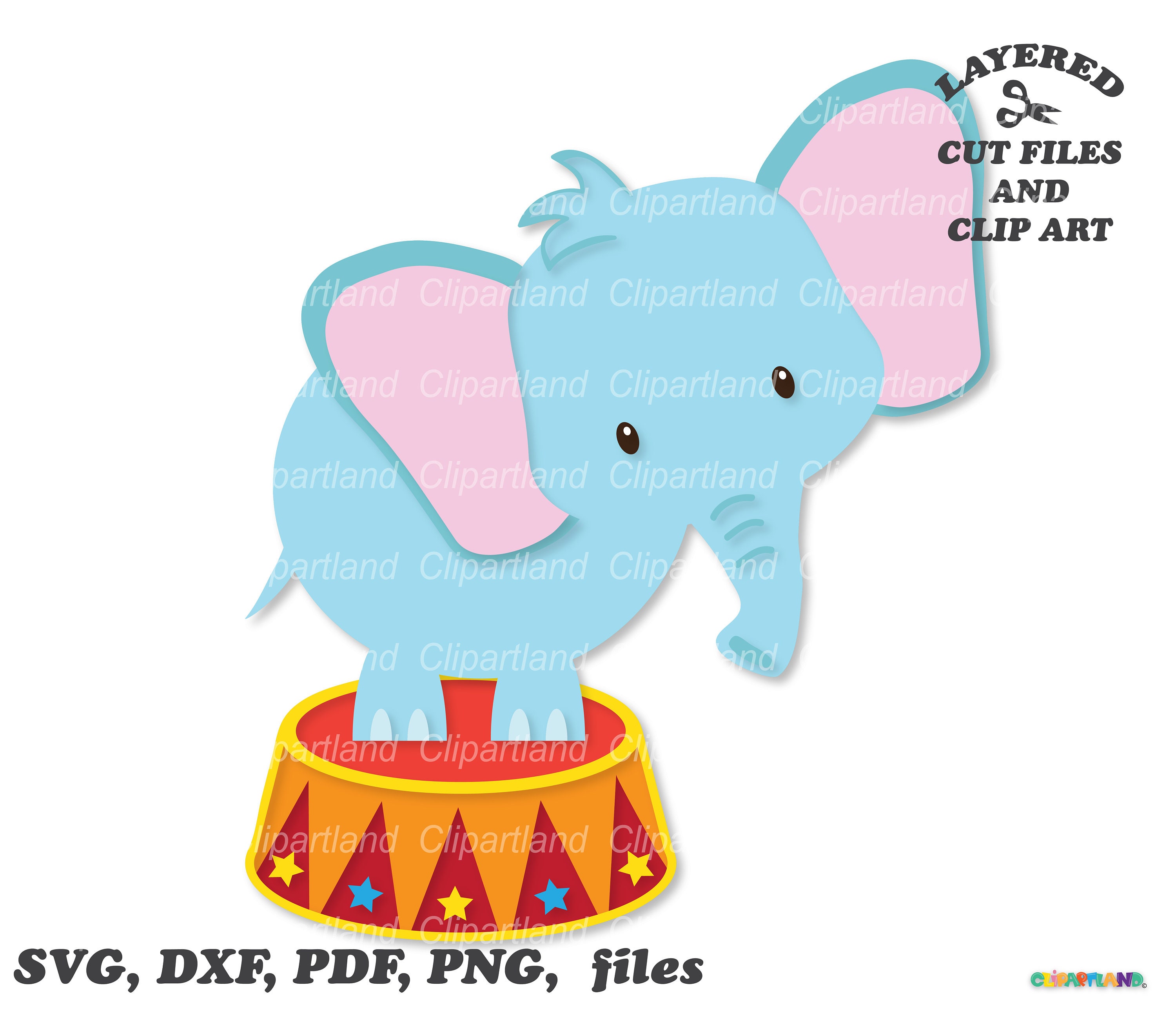 INSTANT Download. Cute Circus Elephant Clip Art. Svg Cut Files ...