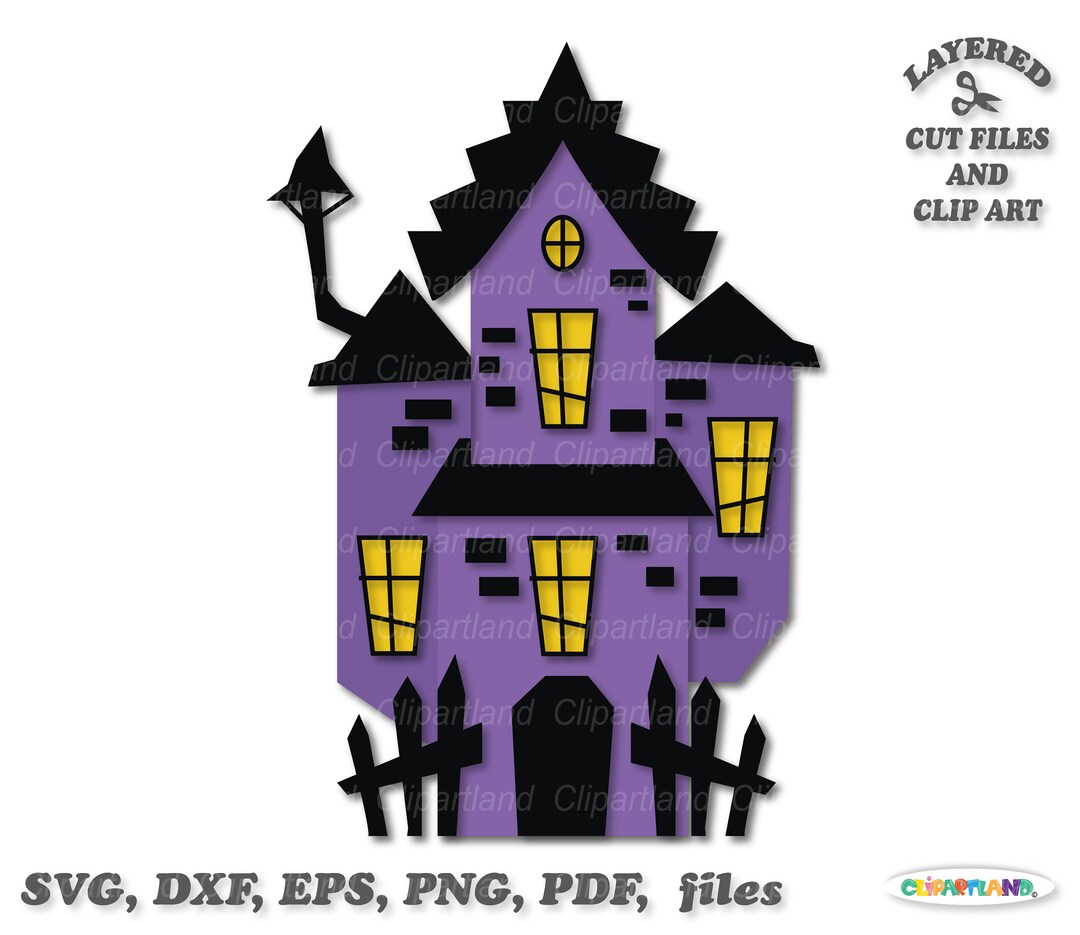 INSTANT Download. Scary Halloween Abandoned Haunted House Silhouette ...